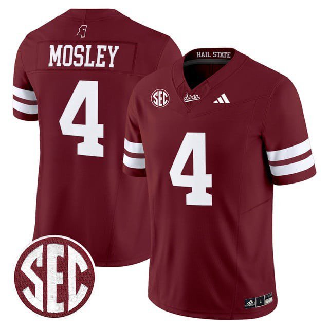 2026 Jordan Mosley #4 Mississippi State Bulldogs Dark Mode Vapor ...