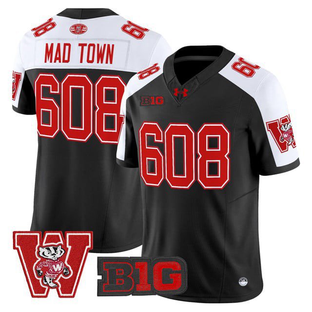 2026 Mad Town #608 Wisconsin Badgers Throwback Vapor Limited Stitched ...