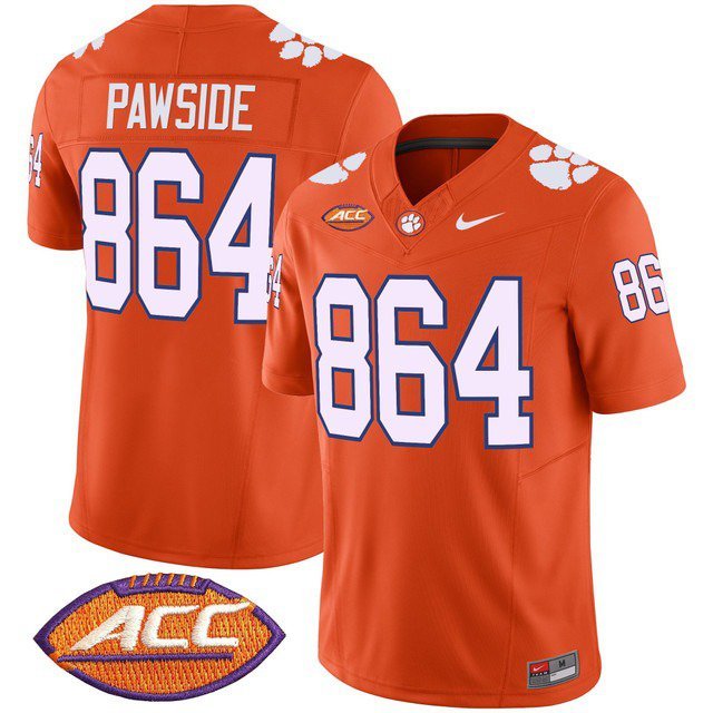 2026 PawSide #864 Clemson Tigers Vapor Limited Stitched Orange