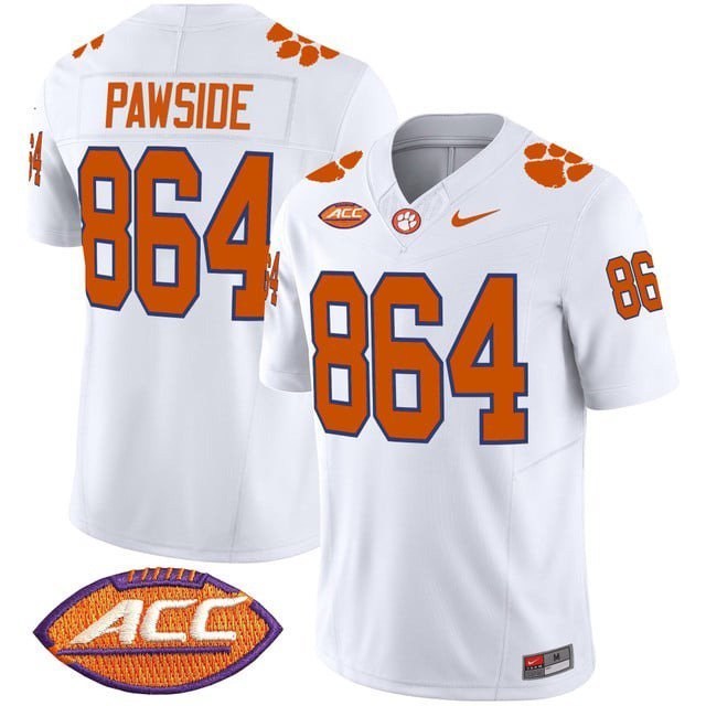2026 PawSide #864 Clemson Tigers Vapor Limited Stitched White