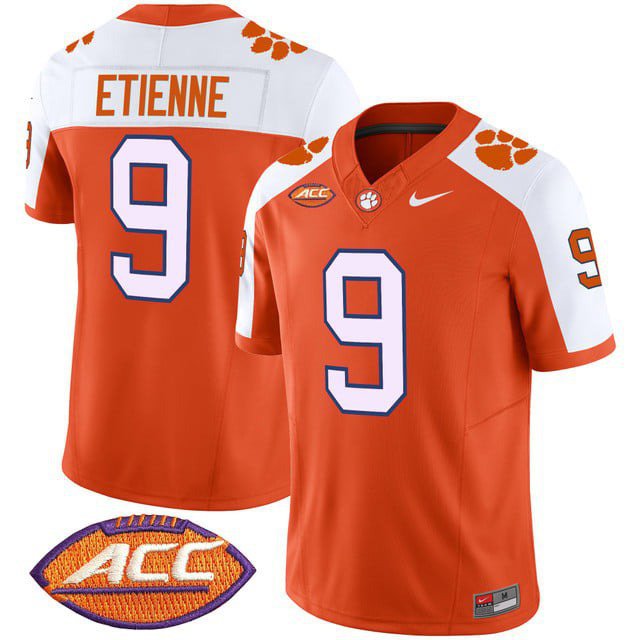 2026 Travis Etienne #9 Clemson Tigers Vapor Limited Stitched Orange ...