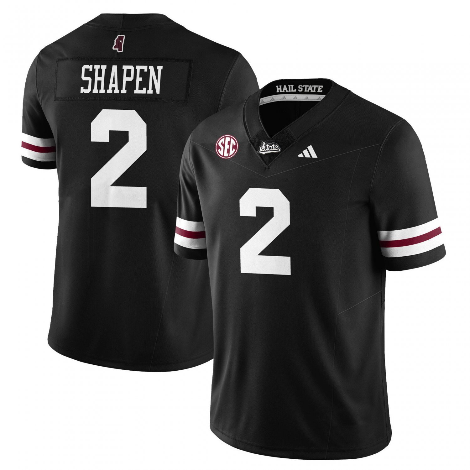 Blake Shapen #2 Mississippi State Darkness 2025 Stitched Black