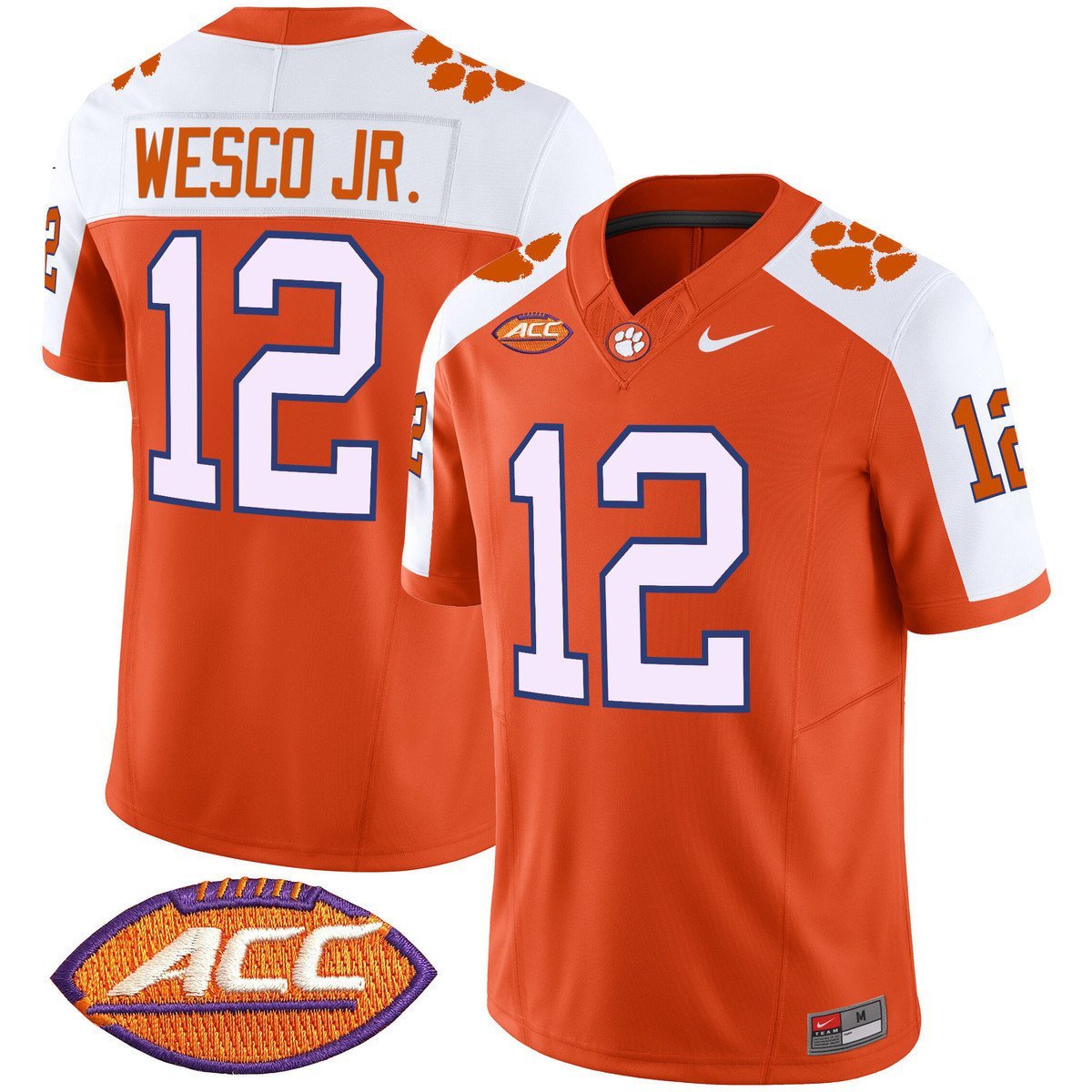 Bryant Wesco Jr #12 Clemson Tigers 2025 Vapor Limited Stitched Orange Alter