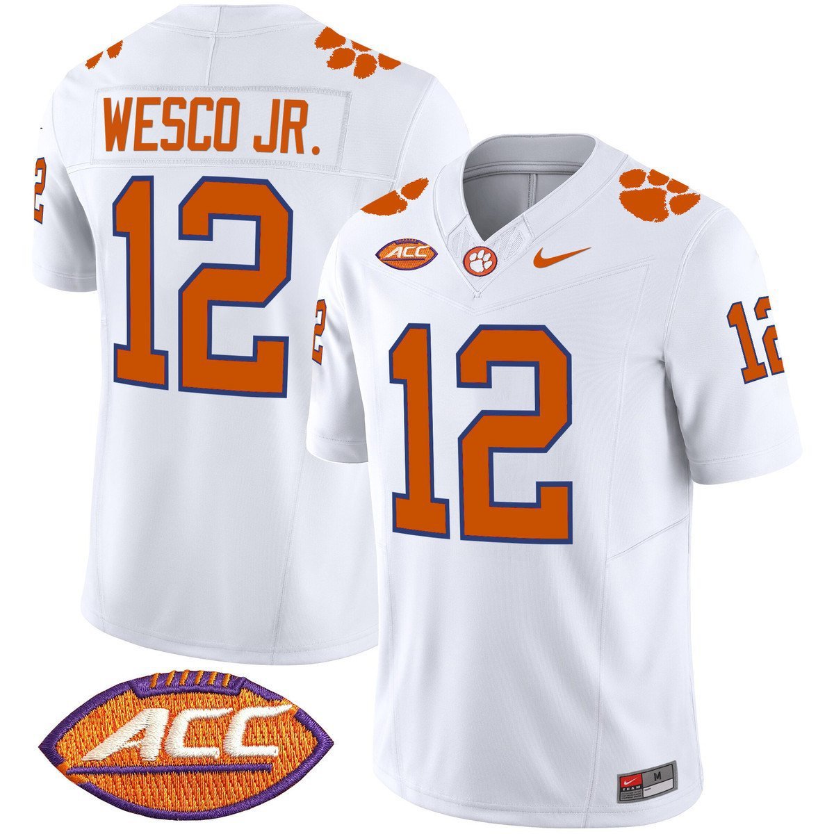 Bryant Wesco Jr #12 Clemson Tigers 2025 Vapor Limited Stitched White