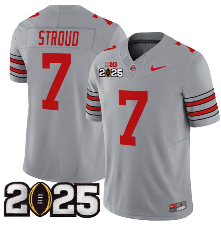 CJ Stroud #7 Ohio State 'Heritage Stripe' 2025 CFP Final Patch Gray