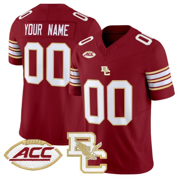 Custom Boston College Eagles 2025 Vapor Limited Stitched Maroon