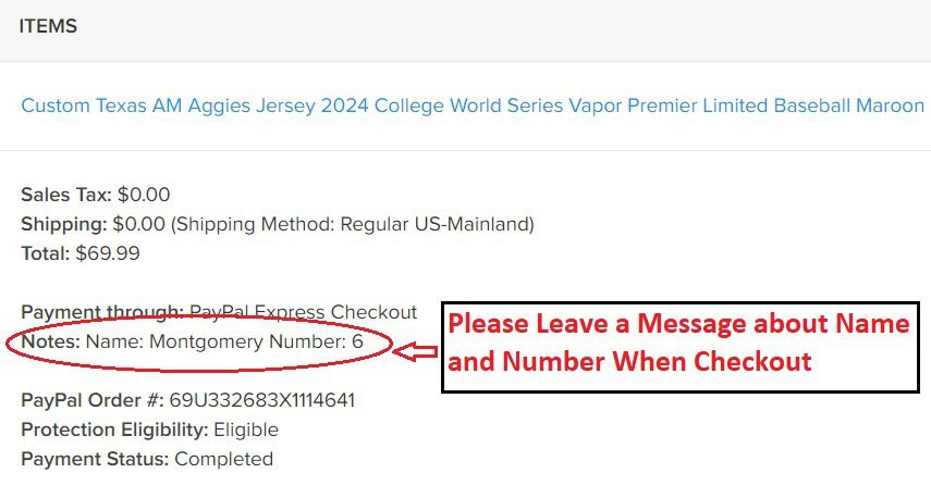 Custom Penn State Name, Number Orange Bowl Patch White