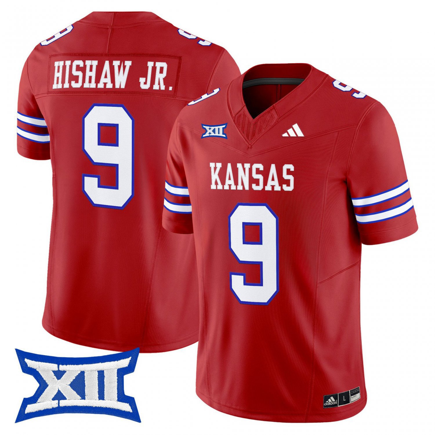 Daniel Hishaw Jr #9 Kansas Jayhawks 2025 Vapor Limited Stitched Red
