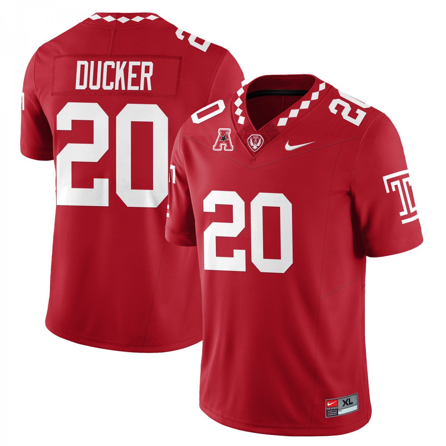 Jay Ducker #20 Temple 2025 Vapor Limited Stitched Red