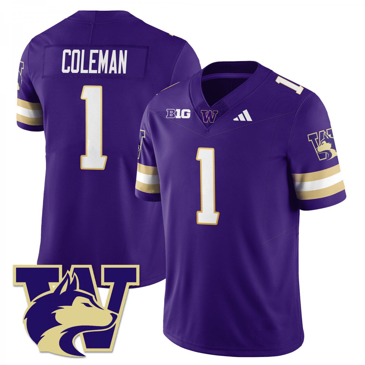 Jonah Coleman #1 Washington Husky 2025 Stitched Purple