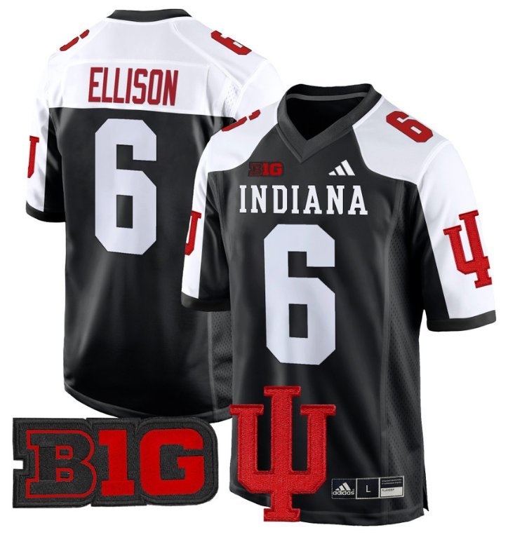Justice Ellison #6 Indiana Hoosiers 2024 Game V2 Black Alternate