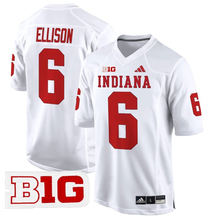 Justice Ellison #6 Indiana Hoosiers 2024 Game V2 White