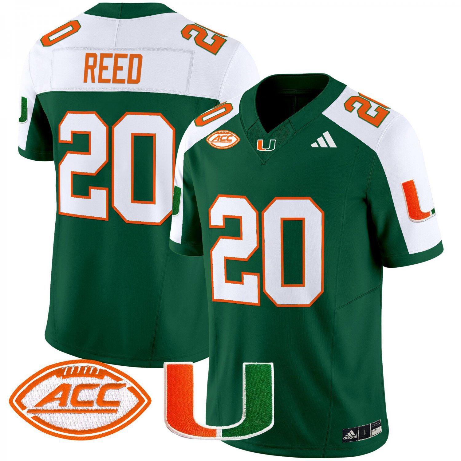 Ed Reed #20 Miami Hurricanes 2025 Vapor Limited Stitched Green Alternate