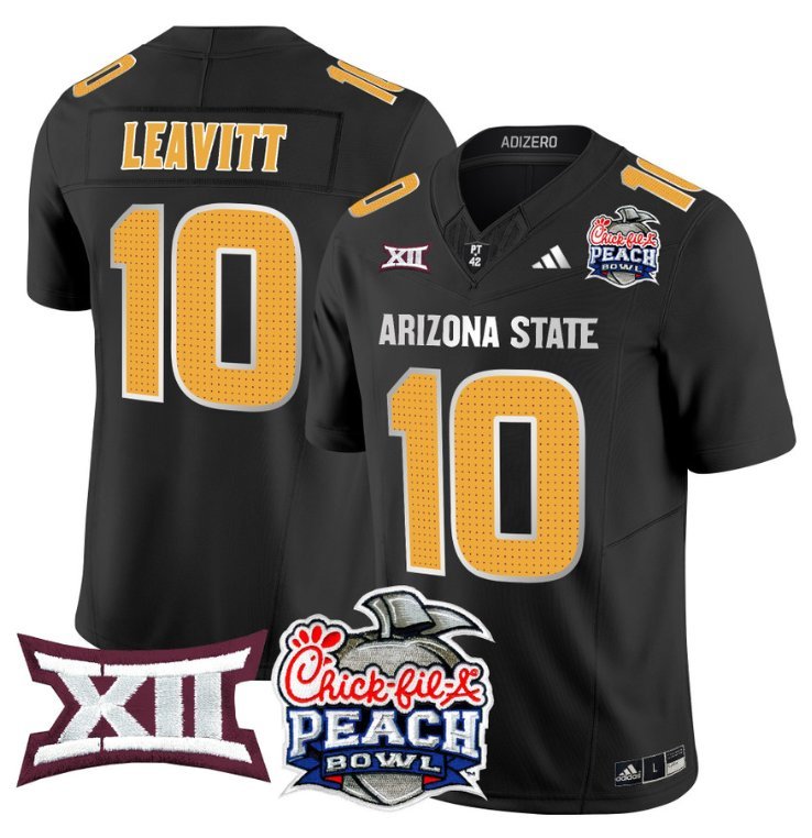 Sam Leavitt #10 Arizona State Sun Devils 2025 Peach Bowl Black