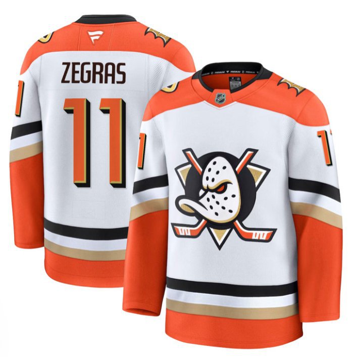 Trevor Zegras #11 Anaheim Ducks 2025 Premium Stitched Away