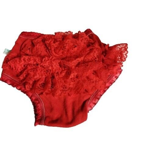 Vintage Her Lionsa Girls Red Ruffle Panties Size 8