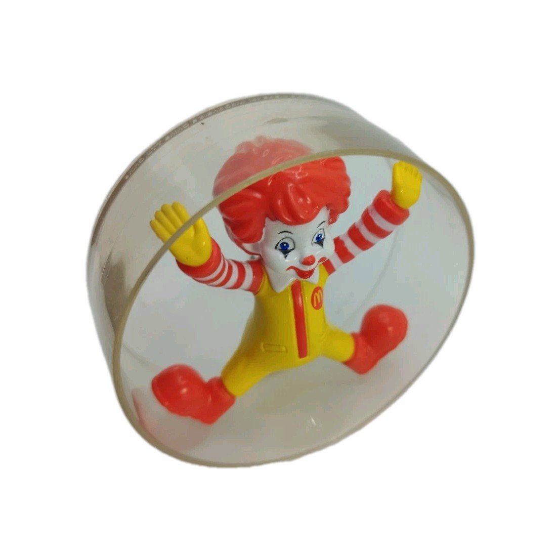 CUTE McDonalds 2007 Baby Ronald McDonald Clear Circle Roller Toy Baby