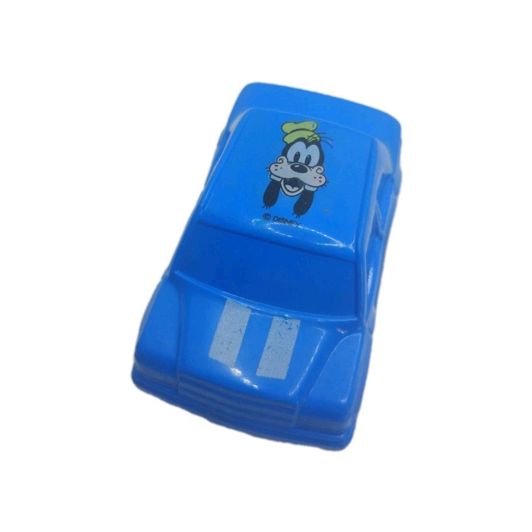 Vintage Disney's Goofy Viking Toys Sweden Goofy Plastic Car Blue w/ white