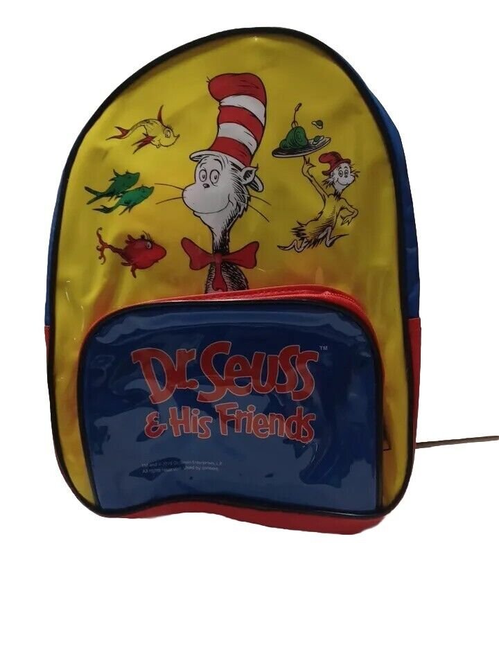 Dr Seuss And His Friends Mini Backpack Zipper Book Bag Sack Yellow Cat ...
