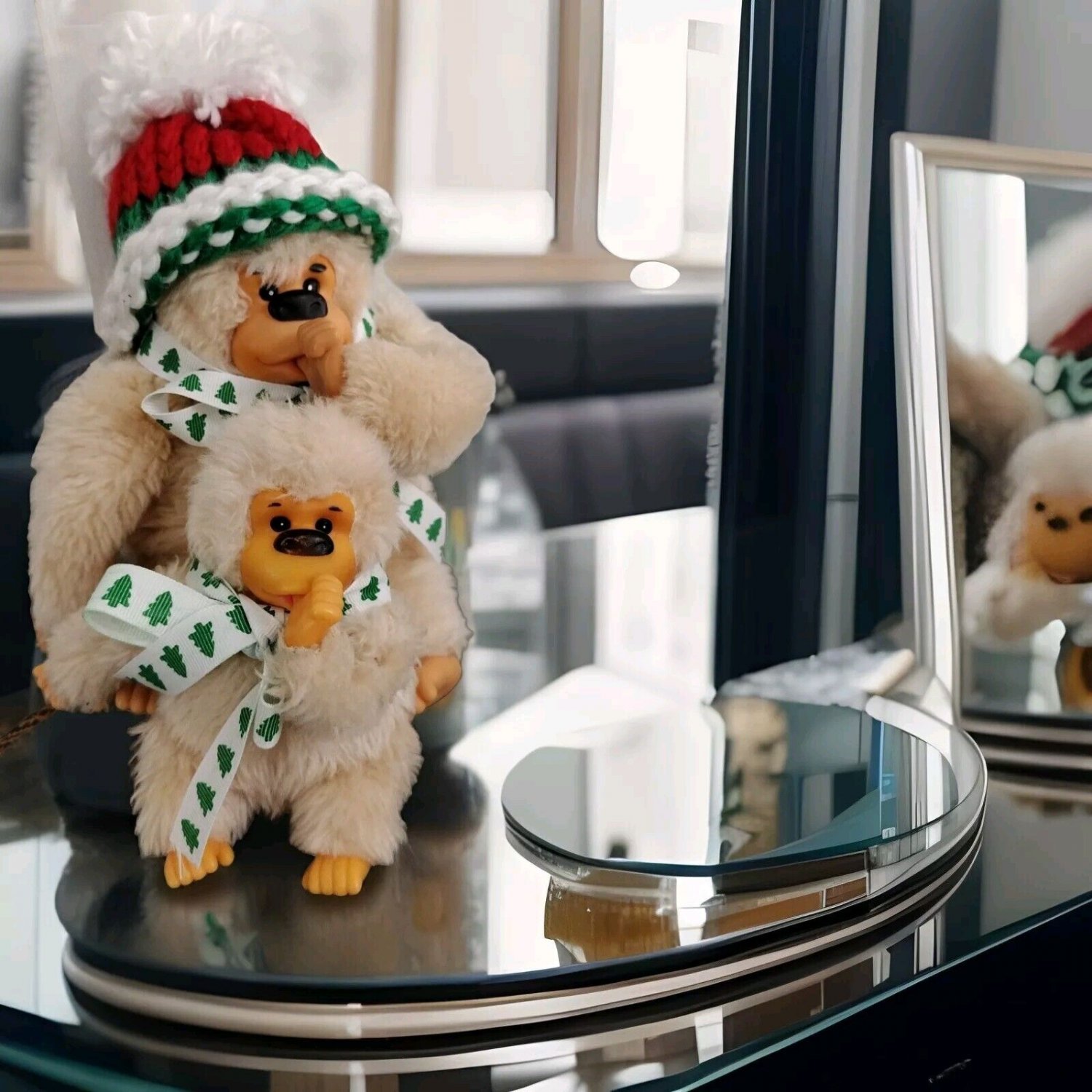 Vintage Gorilla Rubber Face Thumb Sucking Gonga Plush Toy Monkey Winter ...