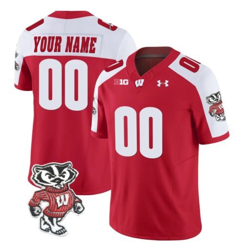 Wisconsin Badgers Custom B1G Vapor Patch College Red Alternate