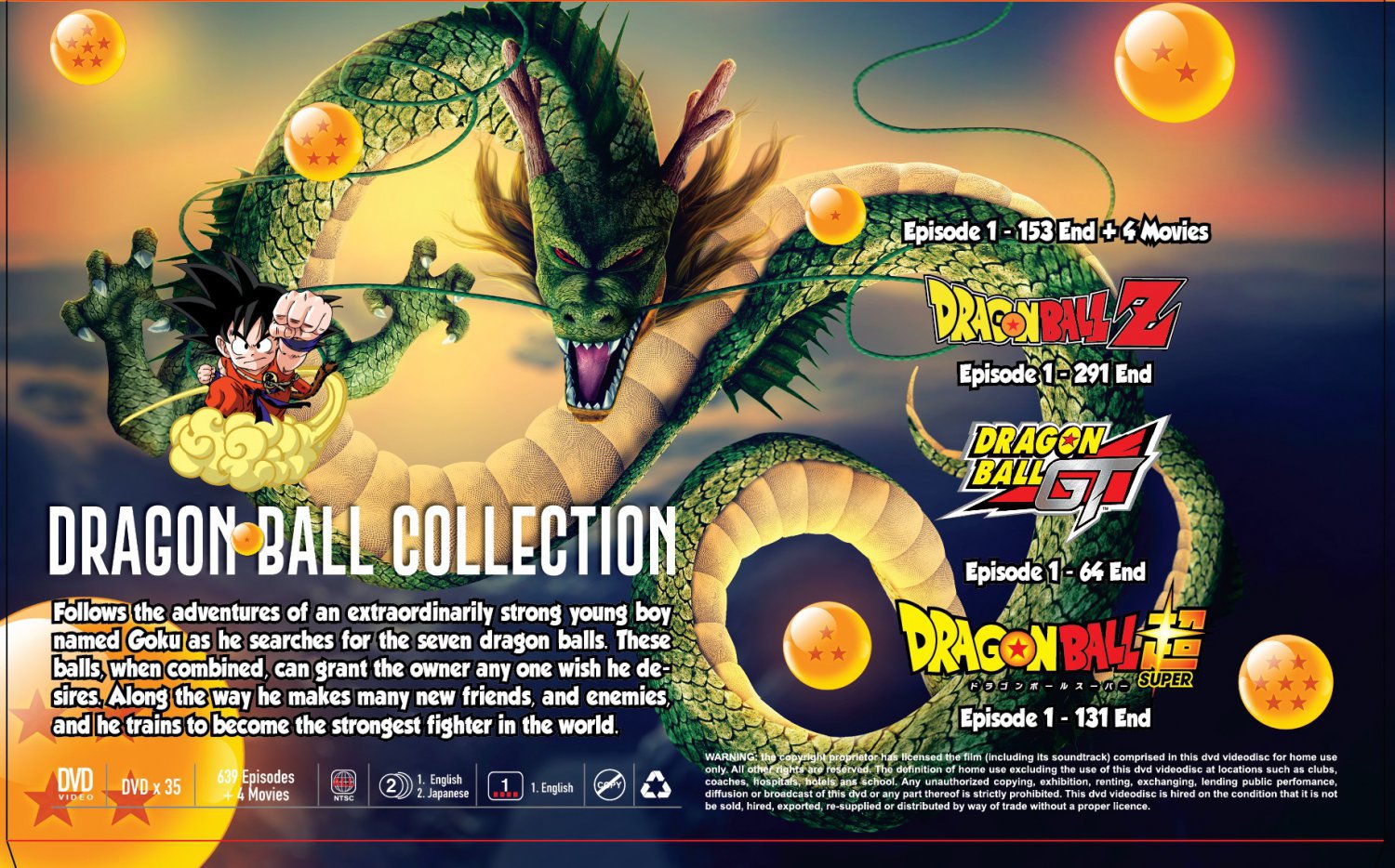 Anime DVD Dragon Ball Full Series Collection (DB + DBZ + DB Gt + DB Super)