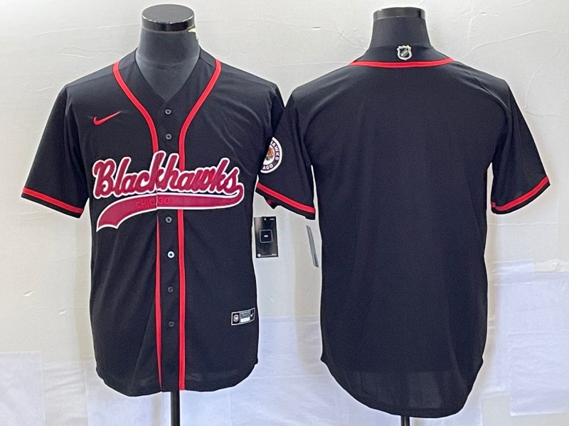 Chicago Blackhawks Blank Black Cool Base Stitched Baseball