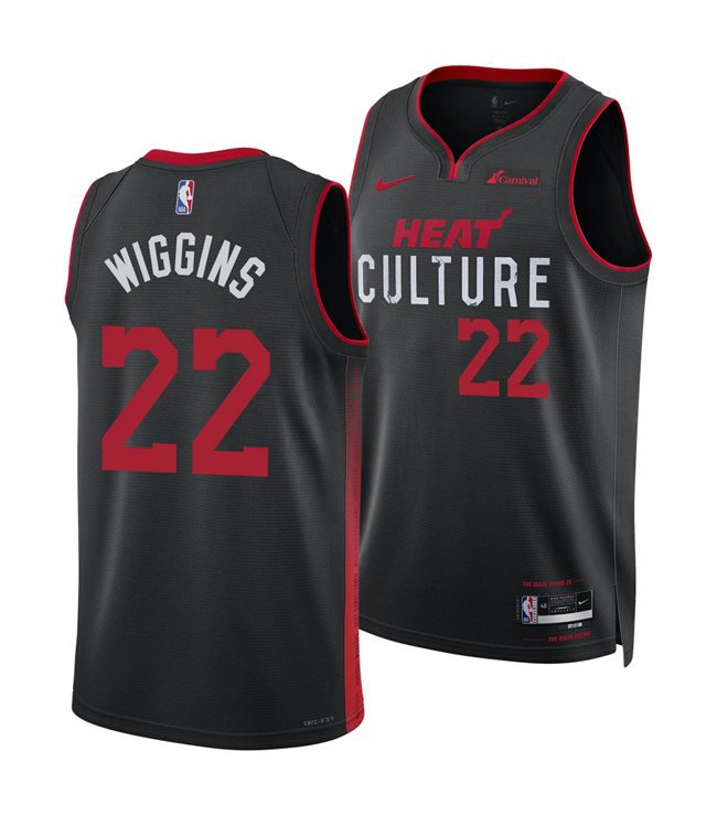 & Miami Heat 22 Andrew Wiggins Black 2025 City Edition Swingman Basketba