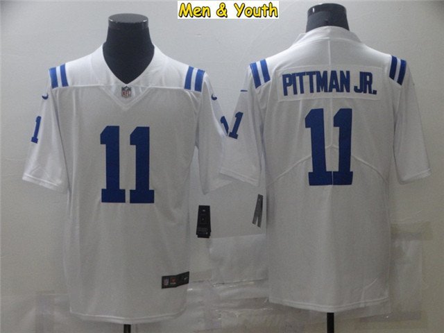 & Football Team Uniform #11 Michael Pittman Jr. s Player Game White Leagu