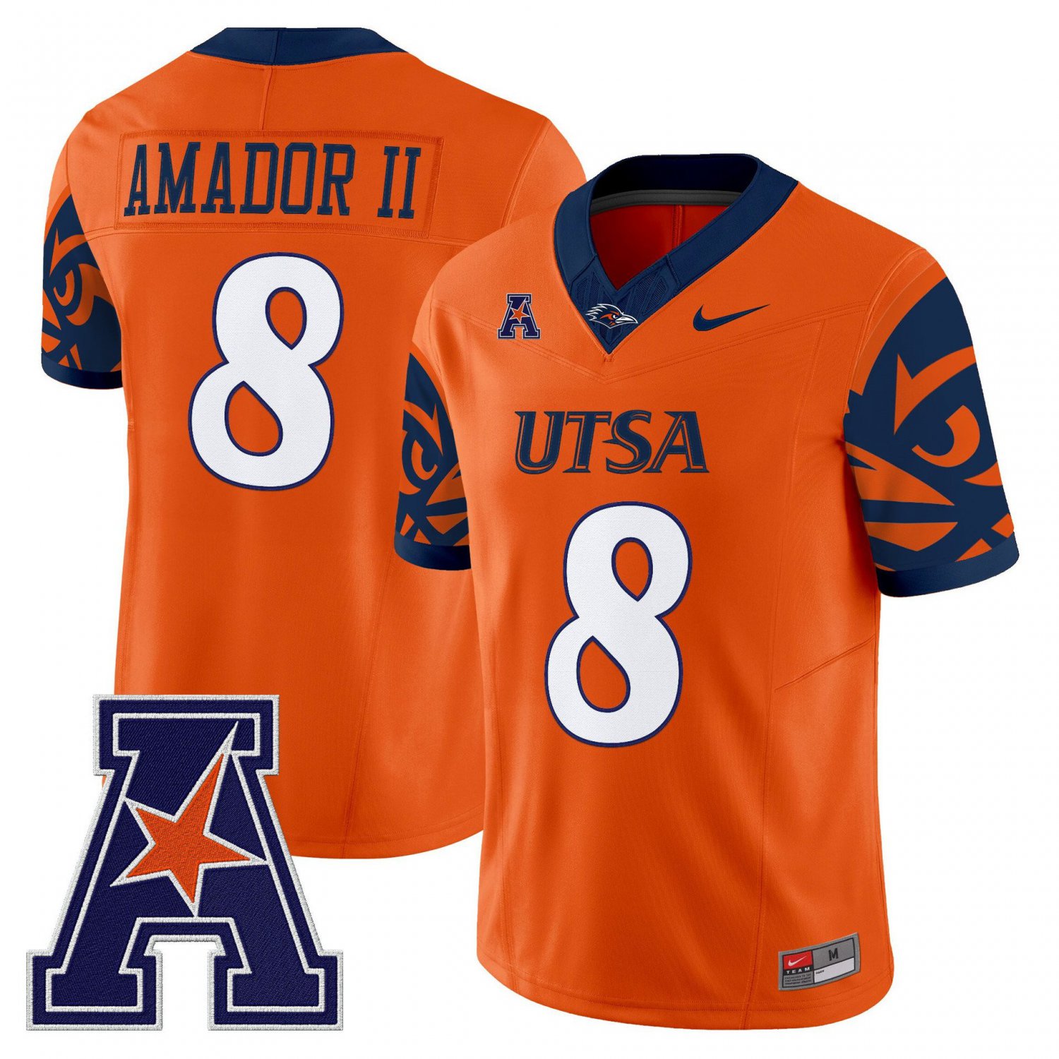 David Amador II Jersey #8 UTSA Roadrunners 2025 Limited V2 Stitched Orange