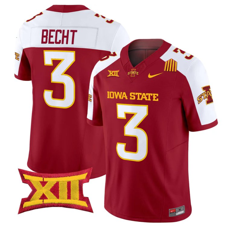 Rocco Becht Jersey #3 Iowa State Cyclones 2025 Limited Stitched ...