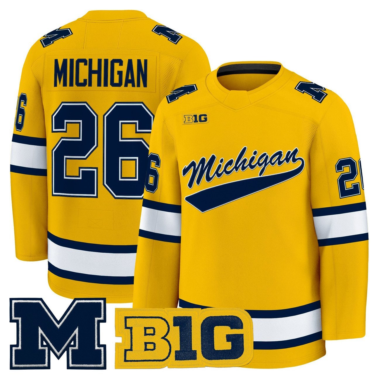 Michigan Jersey #26 Michigan Wolverines 2025-26 Premium Stitched Maize