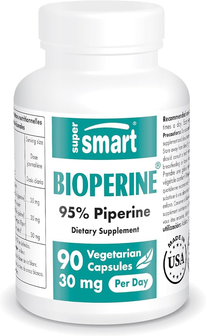 Supersmart - Bioperine 30mg per Day (95% Piperine) - Black Pepper ...