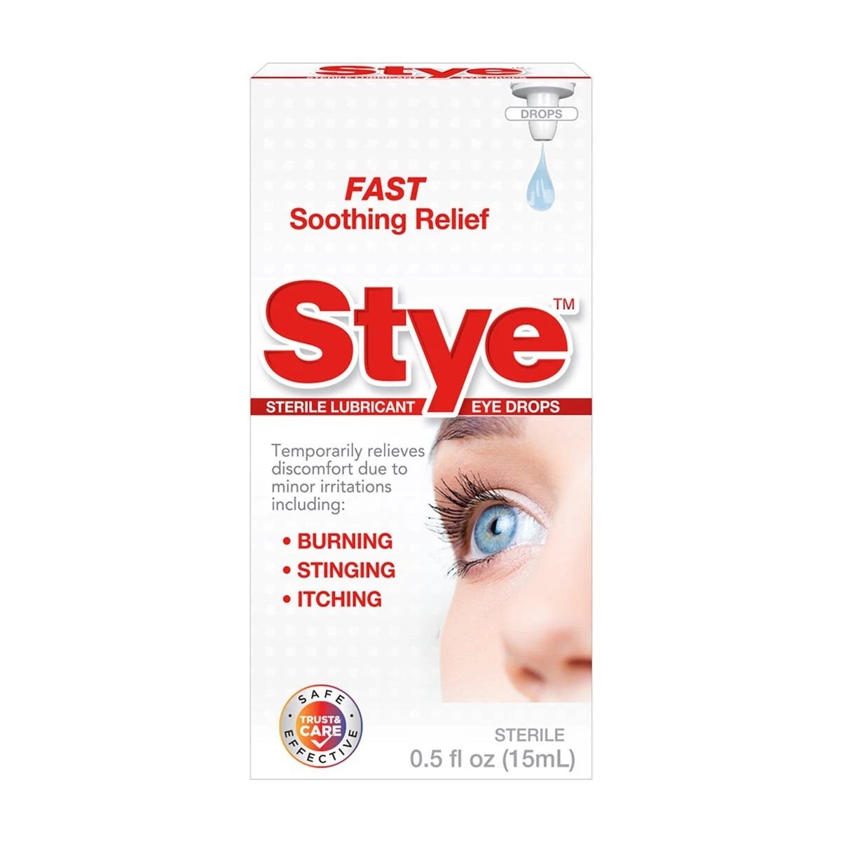 Stye Sterile Lubricant Eye Drops, Fast Soothing ReLief 0.5 FL Oz