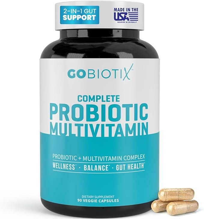 GOBIOTIX Multivitamin with Probiotics and Digestive Enzymes - 25 Billion CFU