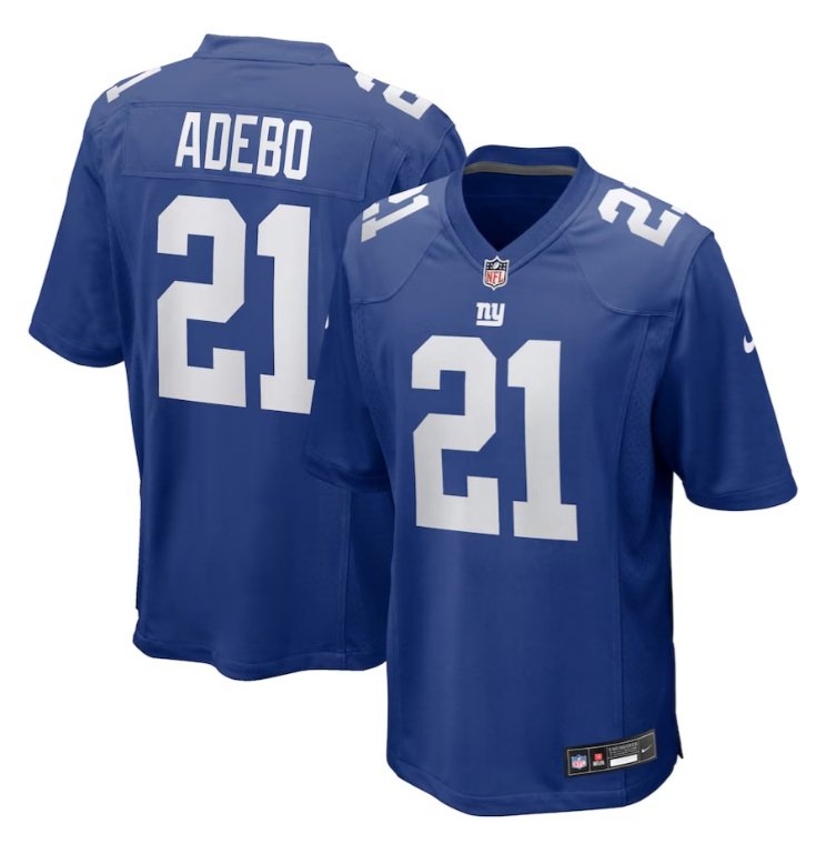 New York Giants Paulson Adebo #21 Men's 2025 Football Jersey