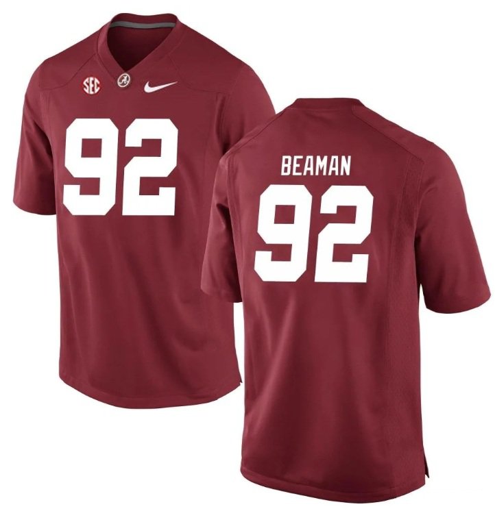 Alabama Crimson Tide Jeremiah Beaman #92 Men's 2025 Football Jersey