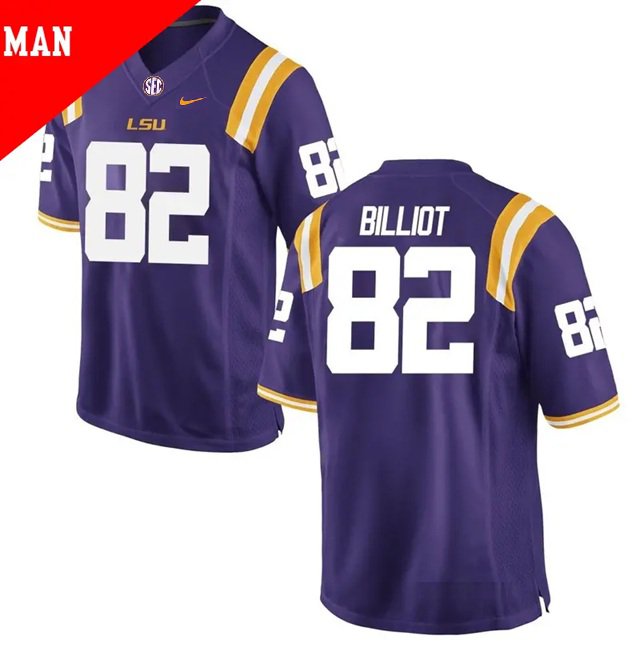 LSU Tigers Kylan Billiot #82 Men's 2025 Football Jersey