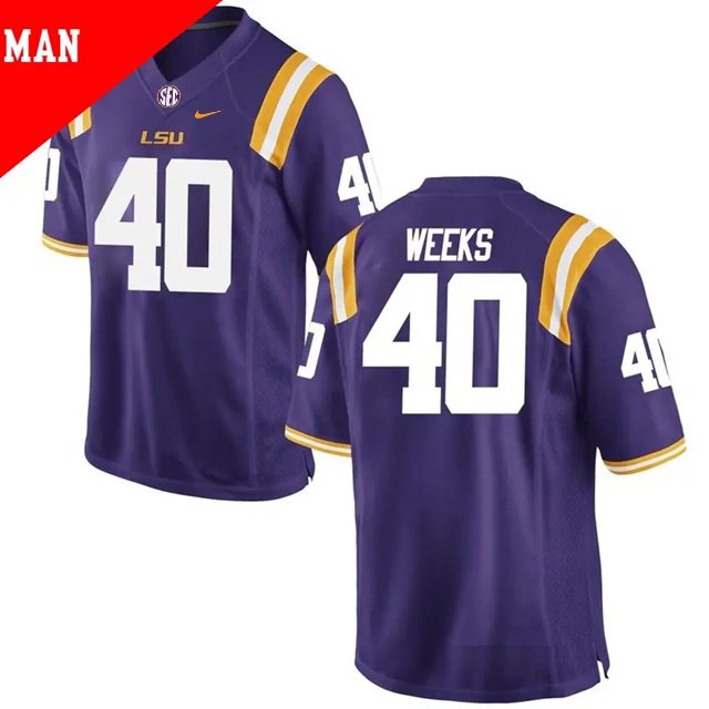 LSU Tigers Whit Weeks #40 Men's 2025 Football Jersey