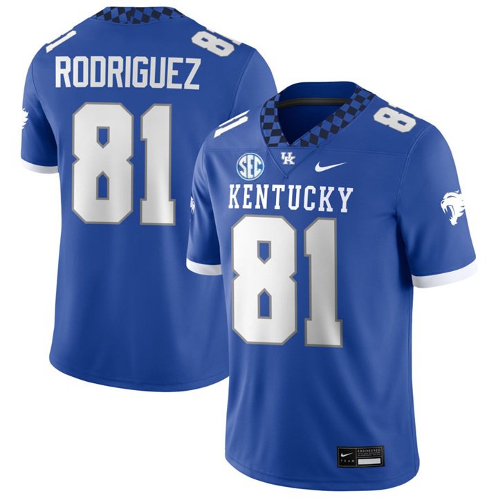Kentucky Wildcats Willie Rodriguez #81 Men's Football Jersey 2026