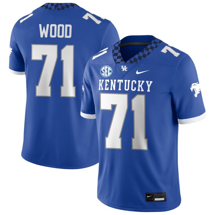 Kentucky Wildcats Malachi Wood #71 Men's Football Jersey 2026