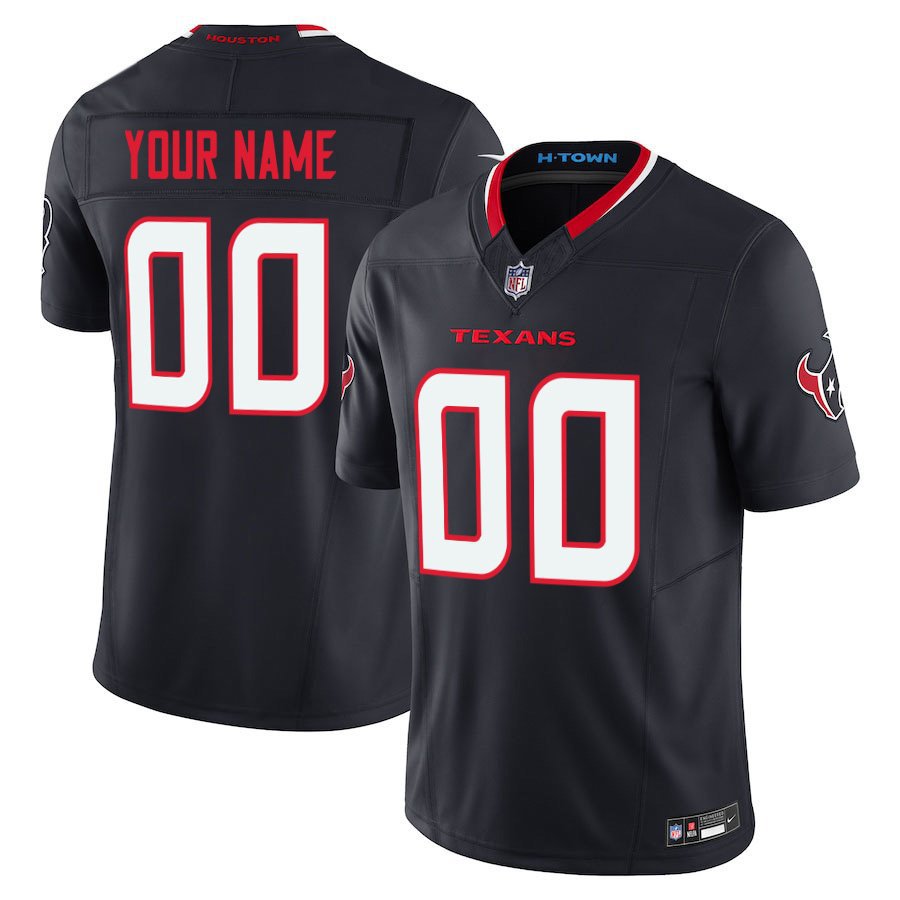 Houston Texans #00 Custom Name And Number Navy Limited Stitched