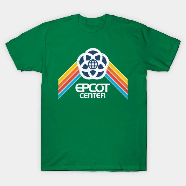 Retro EPCOT inspired distressed logo by Kelly Design Company T-Shirt