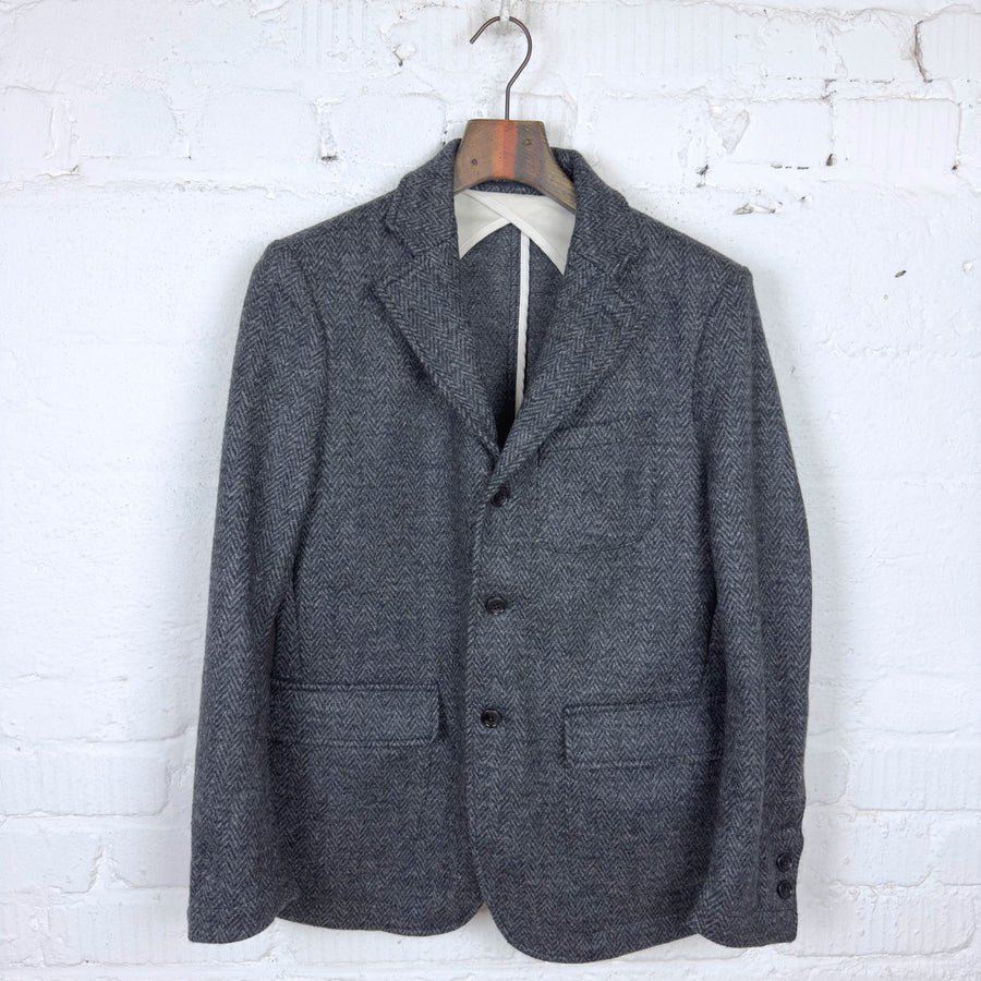 evaness herringbone knit blazer grey