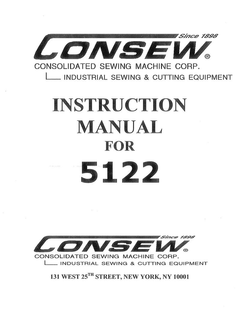 CONSEW 5122 Sewing Machine Instruction Manual - User Manual - Complete ...