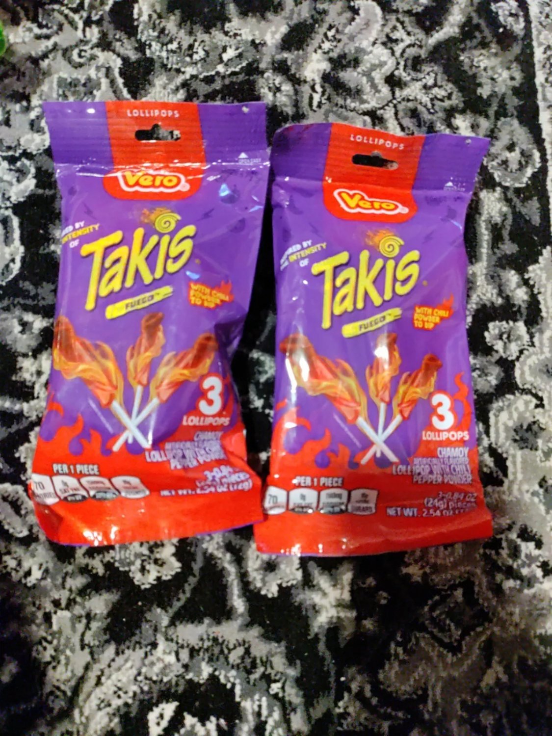 Takis Fuego Lollipops 3 in 1 pack Mexican Candy Dip NEW RARE 2 Bags