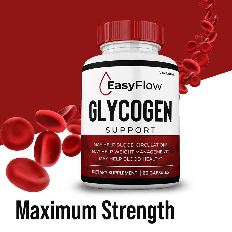 EasyFlow Glycogen Support Pills, Easy Flow Capsules Blood Support (1 Pack)