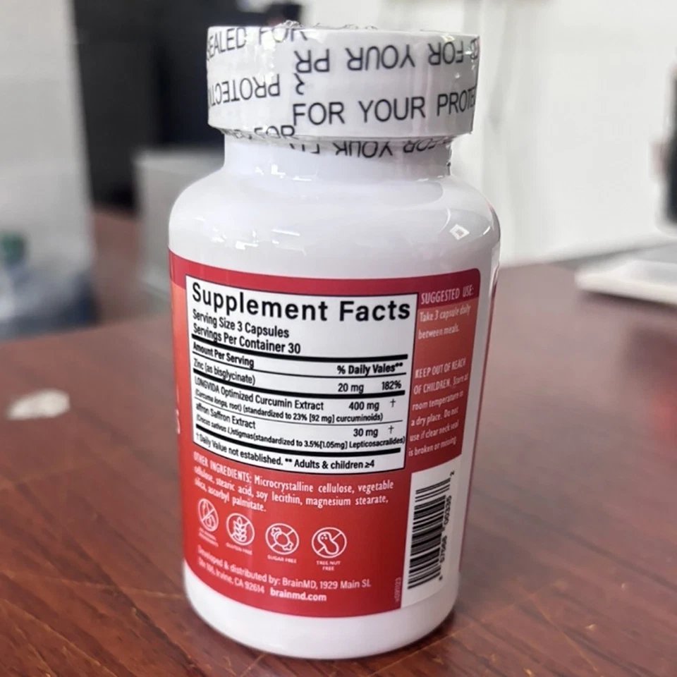 Happy Saffron Plus 90 Capsules - Saffron Flower Extract, Curcumin & Zinc