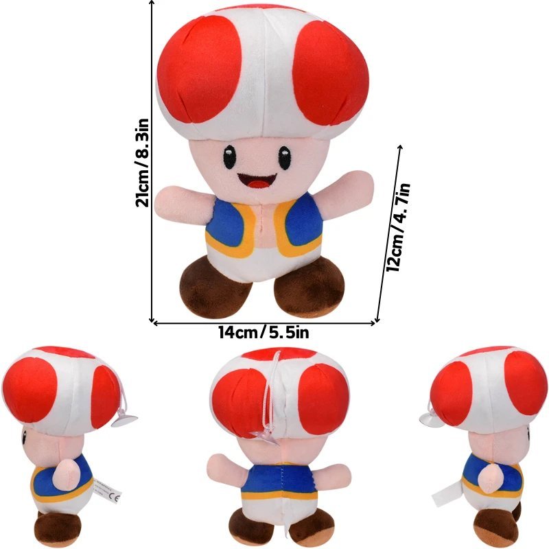 Red Toad Stuffed Toy - Kawaii Mario Bros Toad Toadette Soft Plush Toys ...