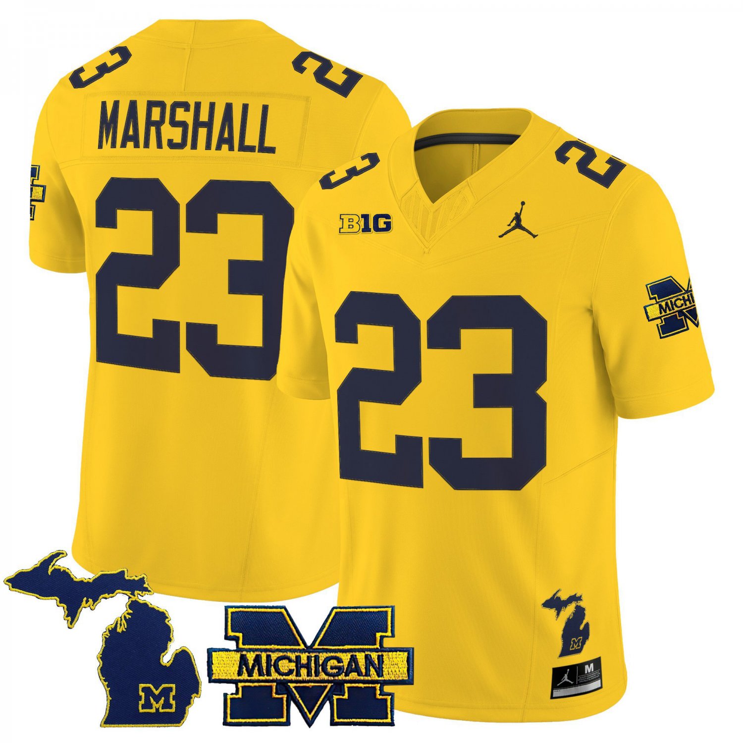 Jordan Marshall Jersey #23 Michigan Wolverines 2025 Stitched Maize
